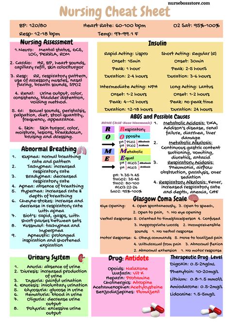 3 Nursing Cheat Sheet Eupnea Normal Breathing Rate And Pattern Tachypnea Incre… In 2024