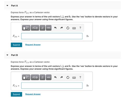solved part c express force fda as a cartesian vector