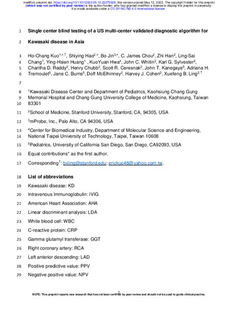 Pdf Single Center Blind Testing Of A Us Multi Center Validated Diagnostic Algorithm For