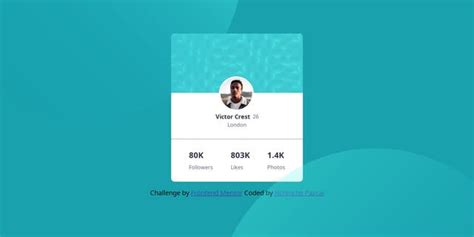 Frontend Mentor Profile Card Component Main Coding Challenge Solution