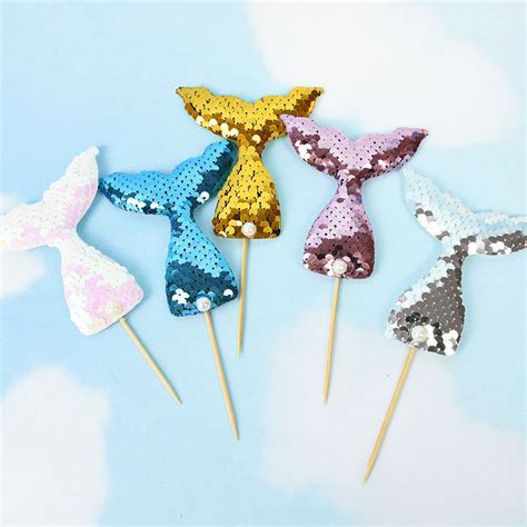 Badu Bg 1 комплект консумативи за декорация на торта за парти на русалка Очарователна бляскава