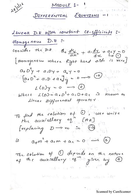 Linear Differential Equations With Constant Coefficients Mod Electronic And Communication