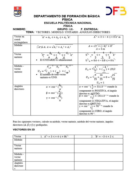 Tarea 6 Vectores Gráfica Modúlo Unitario Pdf Vector Euclidiano