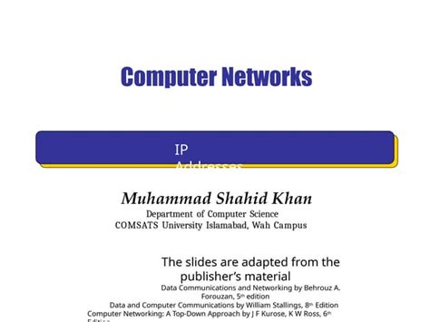 ip addressing lecture computer network pptx