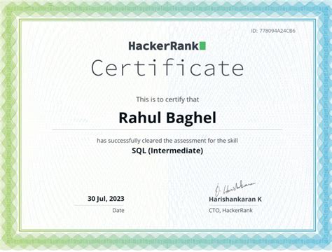 Rahul Baghel On Linkedin Im Happy To Share That Ive Obtained A New Certification Sql