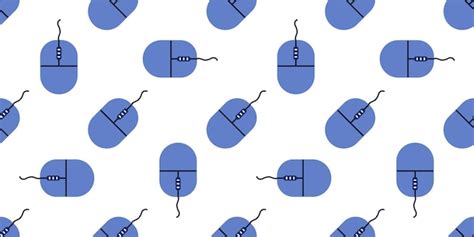 Premium Vector Computer Wired Mouse Pattern Seamless Print Of Laptop Accessory On White