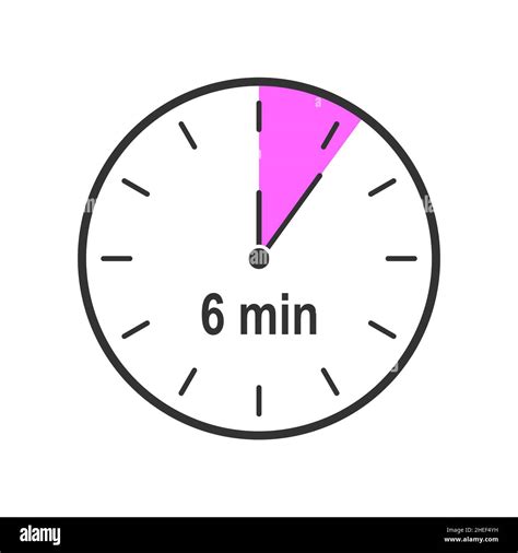Timer Icon With 6 Minute Time Interval Countdown Clock Or Stopwatch Symbols Infographic