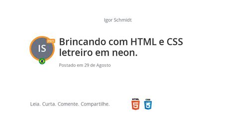 Brincando Com Html E Css Letreiro Em Neon