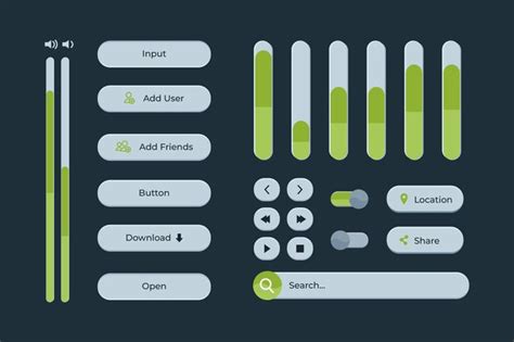 premium vector flat design ui kit collection