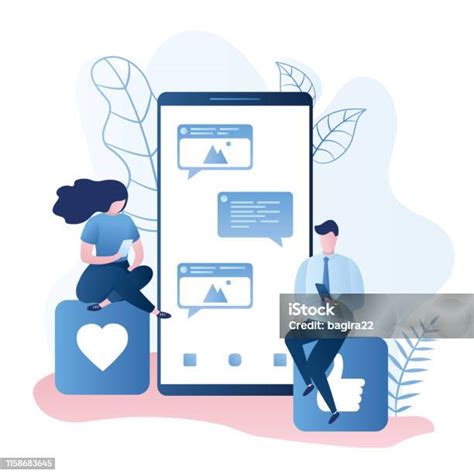 두 귀여운 남성과 여성 캐릭터는 표지판에 앉아 채팅 개념에 대한 스톡 벡터 아트 및 기타 이미지 개념 개념과 주제 공동체 istock