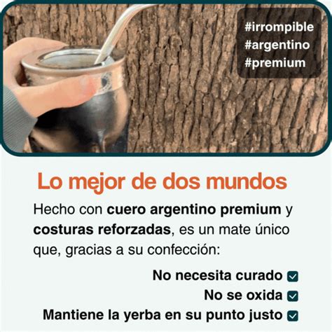 Mate Imperial Delux Térmico Cuero Premium Con Aislamiento Térmico