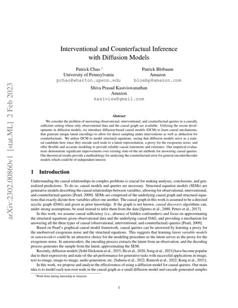 Pdf Interventional And Counterfactual Inference With Diffusion Models