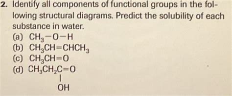 [solved] 2 identify all components of functional groups in the fol
