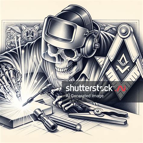 Welding Character Logo Pencil Sketch Skeleton Ai Generated Image 2457496743 Shutterstock