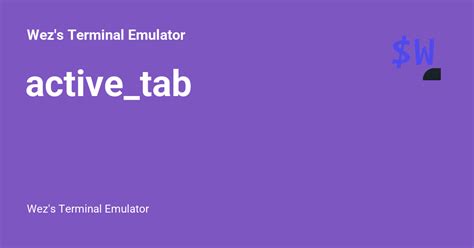 Activetab Wezs Terminal Emulator