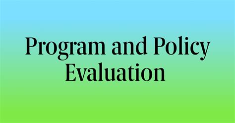 Program And Policy Evaluation Fors Marsh