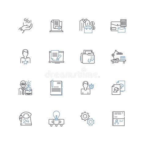 Revenue Management Line Icons Collection Pricing Optimization Strategy Forecasting Yield