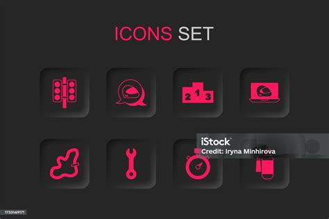 렌치 스패너 레이싱 헬멧 신호등 스톱워치 소화기 스포츠 우승자 연단 및 트랙 아이콘 상을 설정합니다 벡터 거리에 대한 스톡 벡터 아트 및 기타 이미지 Istock