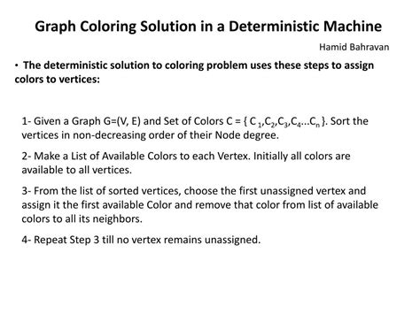 Ppt Graph Coloring Solution In A Deterministic Machine Powerpoint Presentation Id2853265