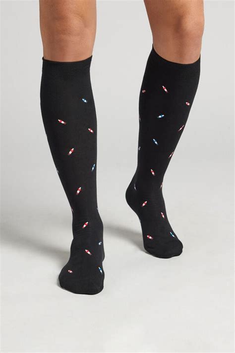 Long Patterned Cotton Socks Intimissimi