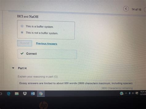 Solved 14 Of 16 Nano3 O This Is Not A Buffer System This Is