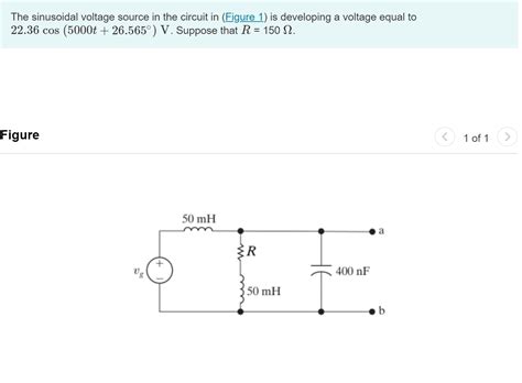 solved the sinusoidal voltage source in the circuit in