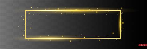 조명 효과와 골든 프레임 빛나는 럭셔리 배너 벡터 일러스트 불꽃과 스포트라이트 빛 효과와 함께 빛 라인 골든 프레임 빛나는 직사각형 배너 0명에 대한 스톡 벡터 아트 및