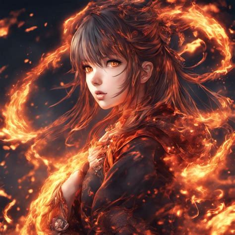 Fire Anime Girl Ai Generated Artwork Nightcafe Creator