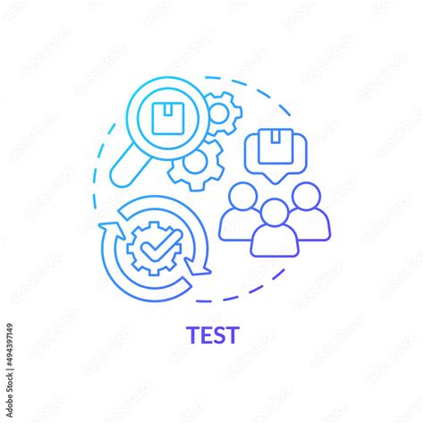 Test Blue Gradient Concept Icon Search Product Qualities In Work Design Thinking Process