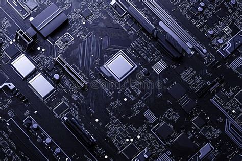 Electronic Circuit Board Showing Computer Technology With Cpu Microchip