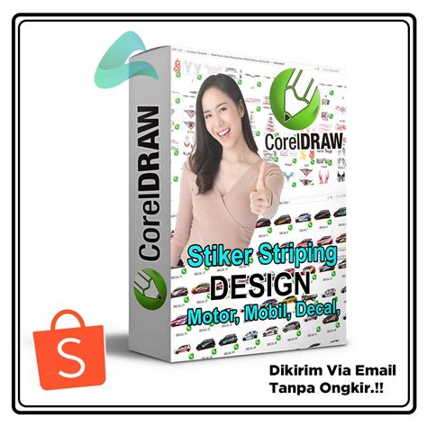 Jual Desain Template Coreldraw Stiker Striping Decal Mobil Shopee Indonesia