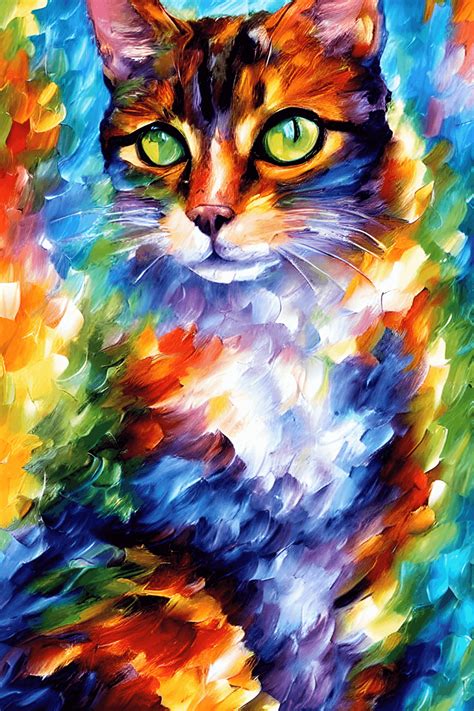 Cat By Leonid Afremov · Creative Fabrica