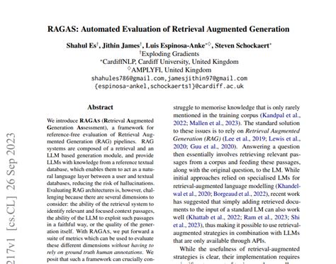 논문 리뷰 Ragas Automated Evaluation Of Retrieval Augmented Generation