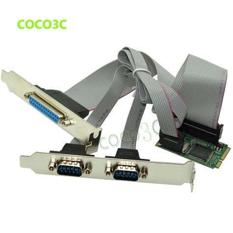 Mini PCIe 2 Serial Ports 1 Parallel Port I O Controller Card Mini PCI E To RS232 Ports DB9