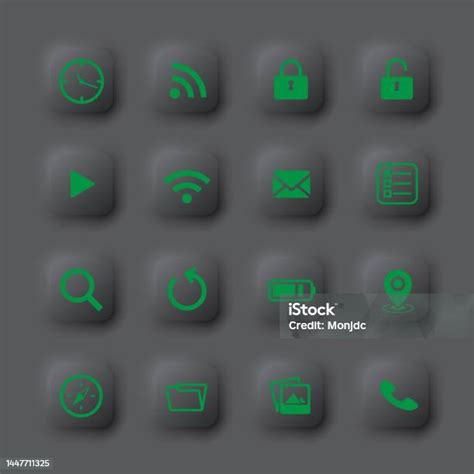 아이콘 세트입니다 소셜 미디어 아이콘입니다 벡터 세트20221208 0명에 대한 스톡 벡터 아트 및 기타 이미지 0명 녹색 돌출된 Istock