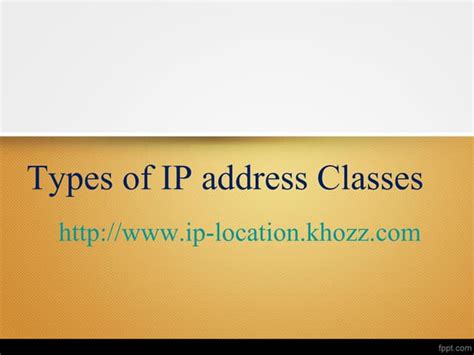 Types Of Ip Address Classes Ppt