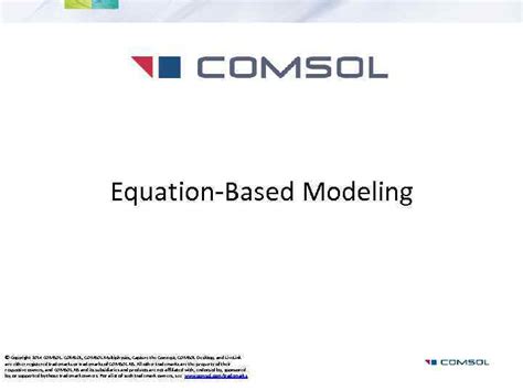 equation based modeling copyright 2014 comsol comsol multiphysics