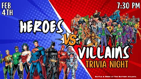 Geek Trivia Heroes Vs Villains Trivia Night — Battle And Brew The