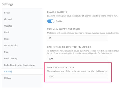 Metabase Caching Setting Get Help Metabase Discussion