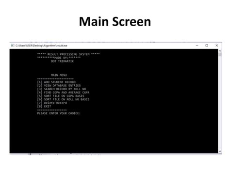 Result Processing System Project Pptx Computer Software And Applications Computing