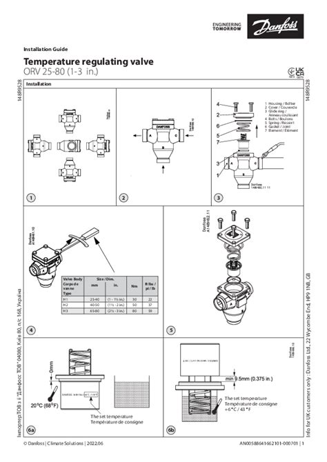 Installation Guide For Temperature Regulating Valve Orv 25 80 Danfoss