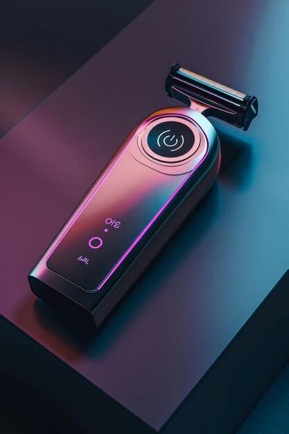 Smart Razor With Digital Interface Showing Battery Life And Blade
