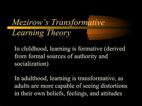 Transformative Learning Slides Revised For October 15 Class Ppt