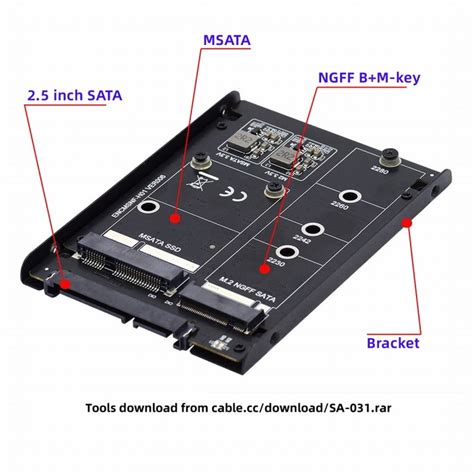 Xiwai Dual Msata Ngff B M Ssd Card Jbod Raid Span Bridge To Inch