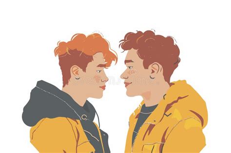 Two Non Binary People On Date Isolated Illustration Stock Image Image