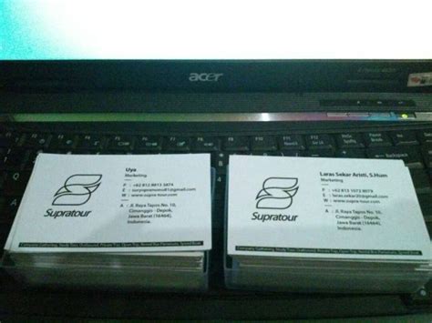 Jual Cetak Custom Kartu Nama 2 Muka Bahan Kertas Blue White Linen