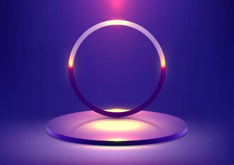 Modern 3d Circular Display With Illuminated Ring 74467517 Vector Art At