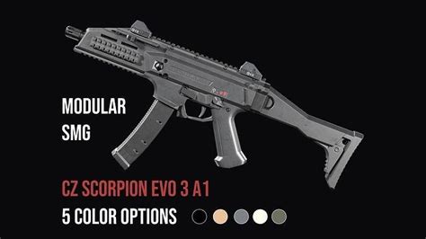 3d Model Modular Smg Cz Scorpion Evo 3 A1 Vr Ar Low Poly Cgtrader