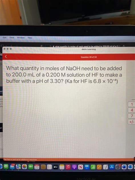 Solved What Quantity In Moles Of NaOH Need To Be Added To Chegg Com