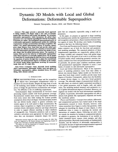 Pdf Dynamic 3d Models With Local And Global Deformations Deformable